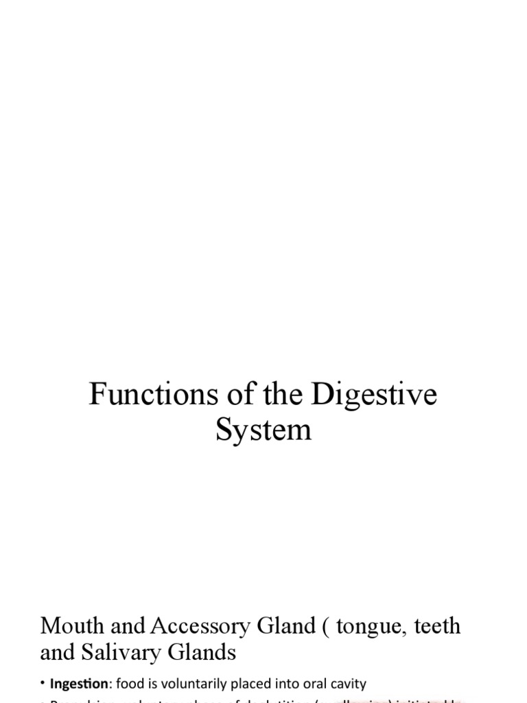 Parts and Functions of The Digestive System | PDF | Digestion | Human ...