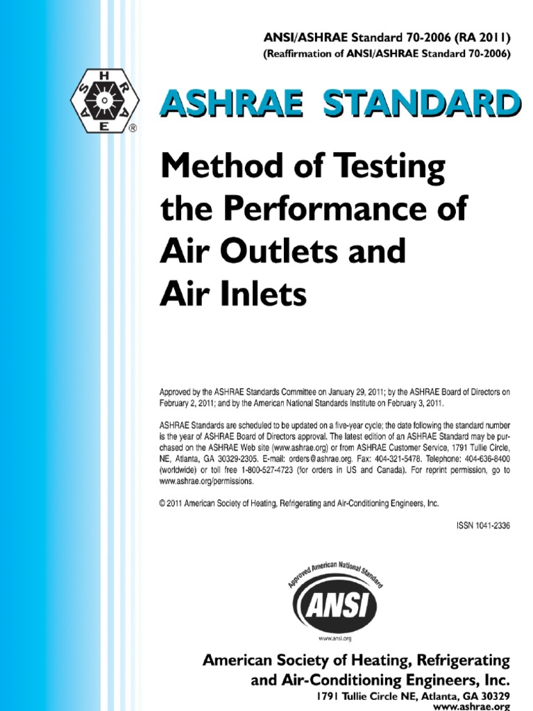 ASHRAE 70-2006 (RA2011) Method of Testing The Performance of Air ...