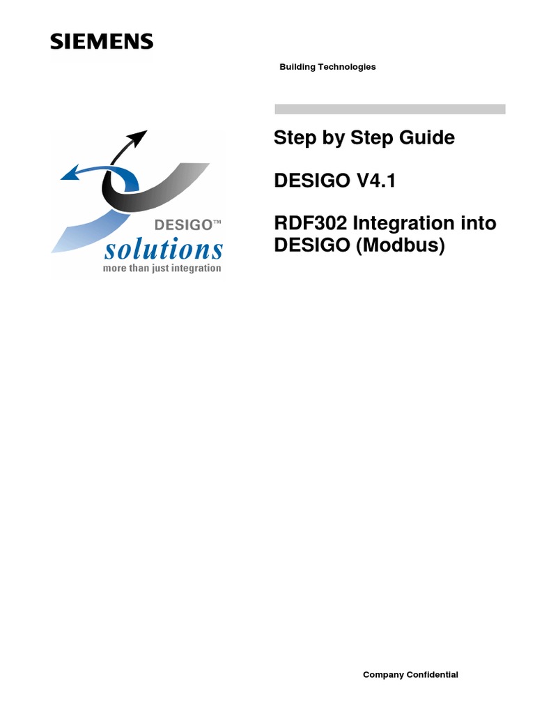 Step by Step Guide Desigo V4.1 RDF302 Integration Into DESIGO (Modbus ...