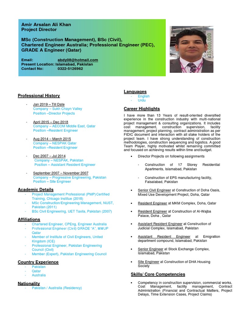 Amir Arsalan Ali Khan Resume | PDF | Specification (Technical Standard ...