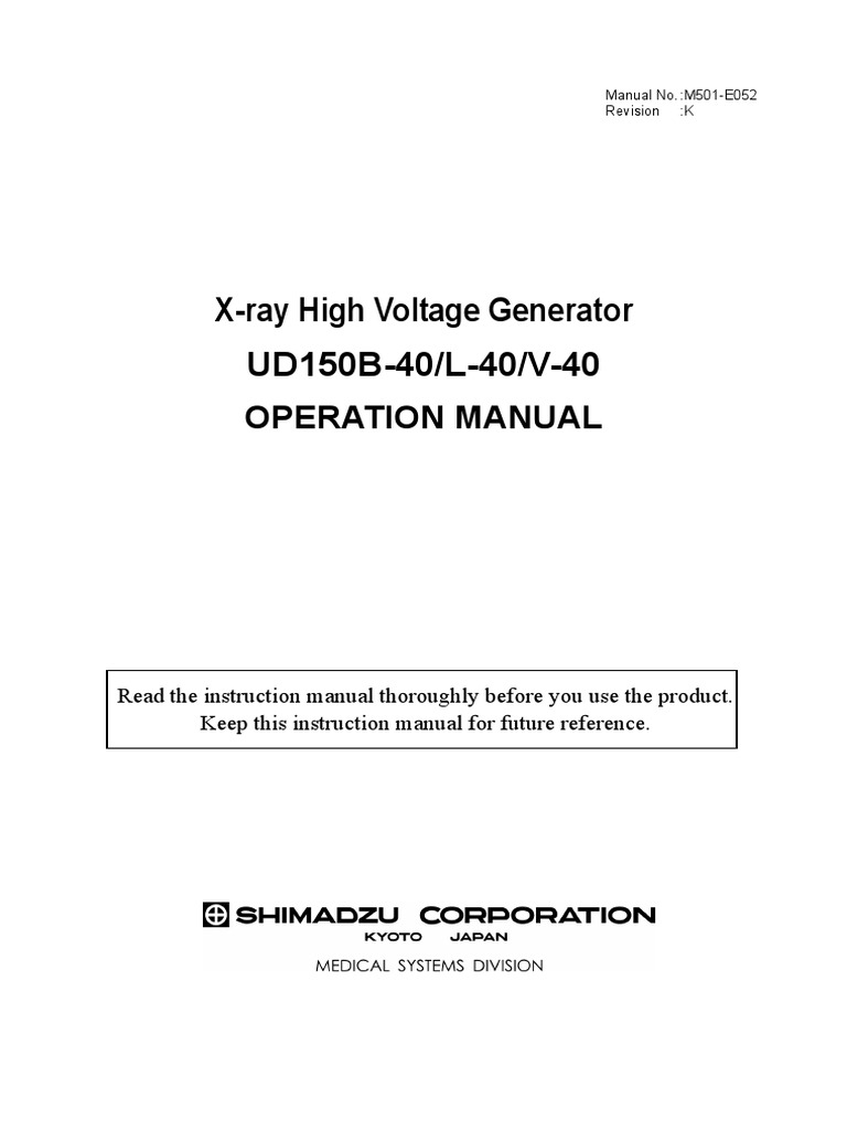 Ud150 Operation Manual | PDF | Electromagnetic Compatibility | Radiography