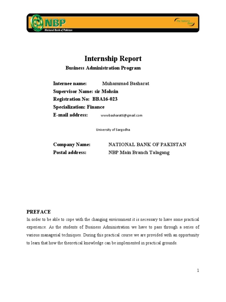 Internship Report BBA | PDF | Cheque | Equity (Finance)