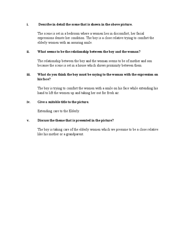 English Assignment - Picture Description | PDF