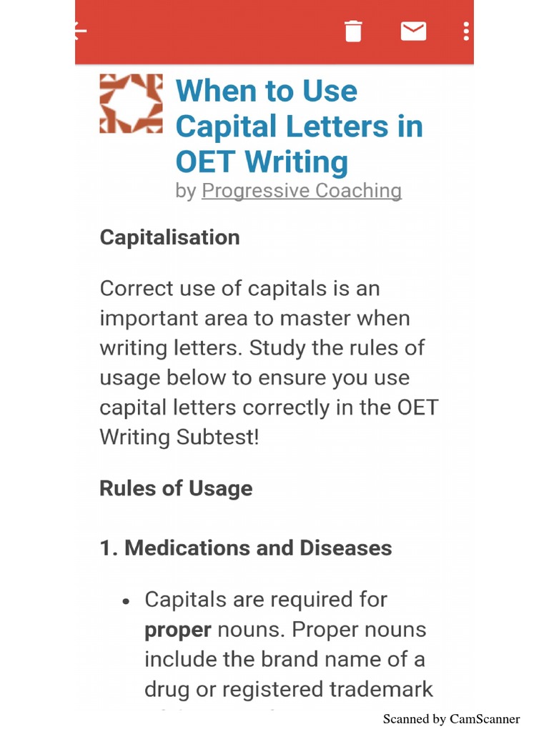 Capital Letter Usage in Writing | PDF