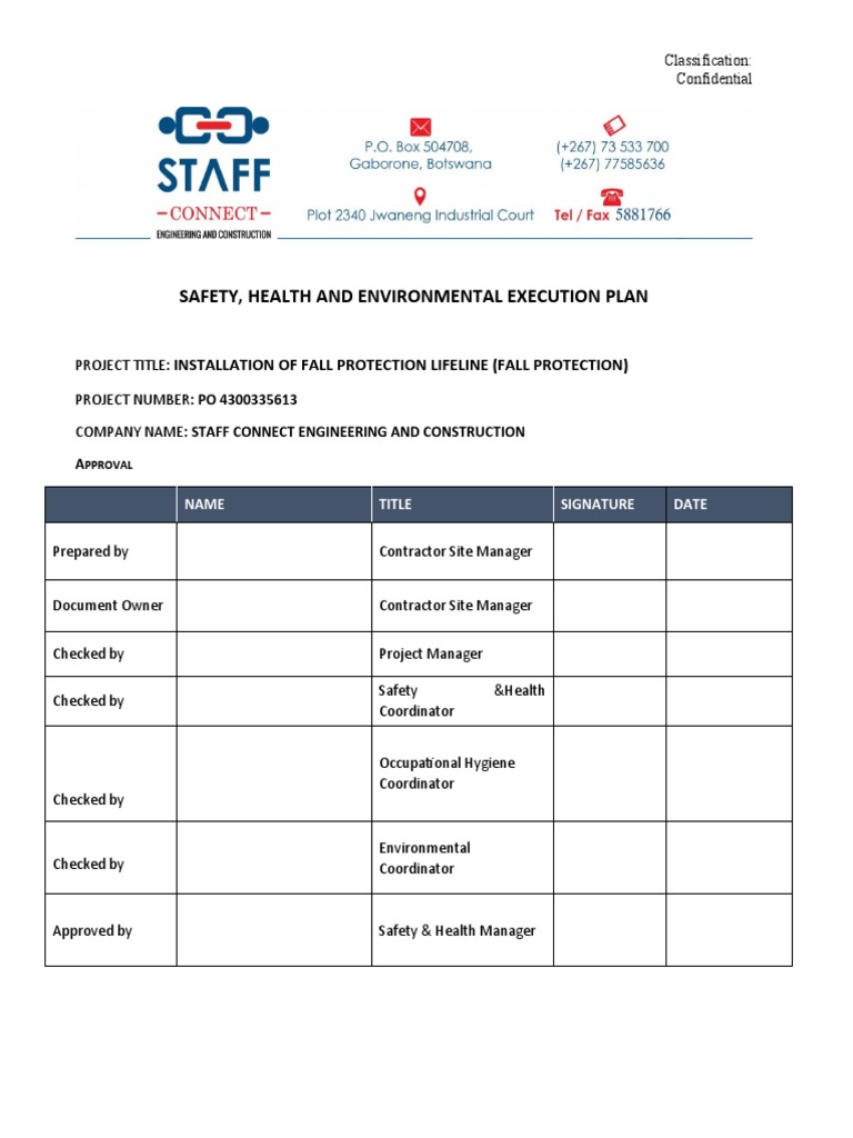 SHE Management Plan Overview | PDF | Personal Protective Equipment ...