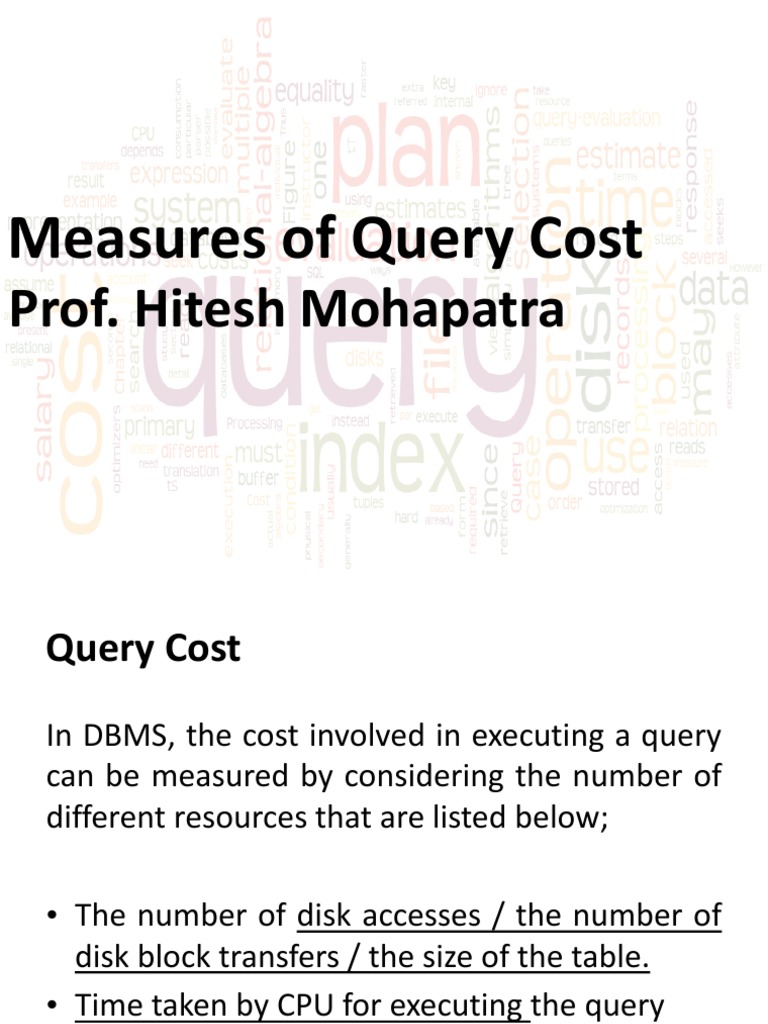 Measures of Query Cost | PDF | Relational Model | Databases
