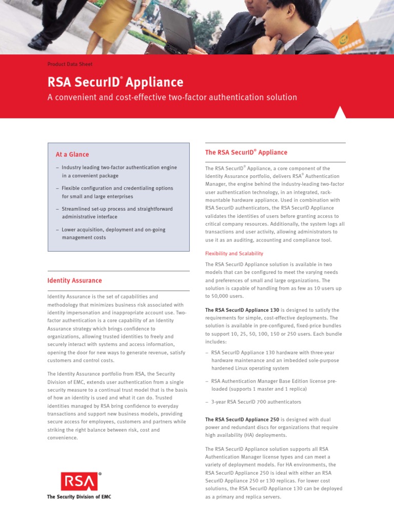 Rsa Securid Appliance: A Convenient and Cost-Effective Two-Factor Authentication Solution | PDF ...