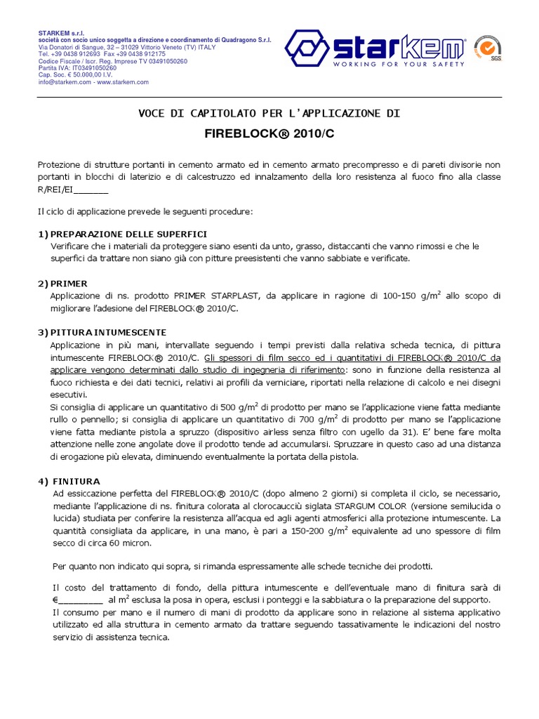 Voce Di Capitolato Fireblock 2010C | PDF