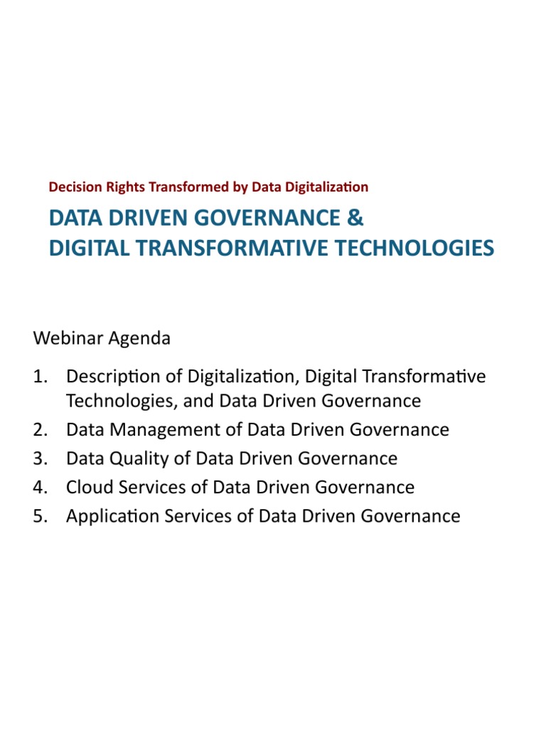 Data Driven Governance & Digital Transformative Technologies | PDF ...