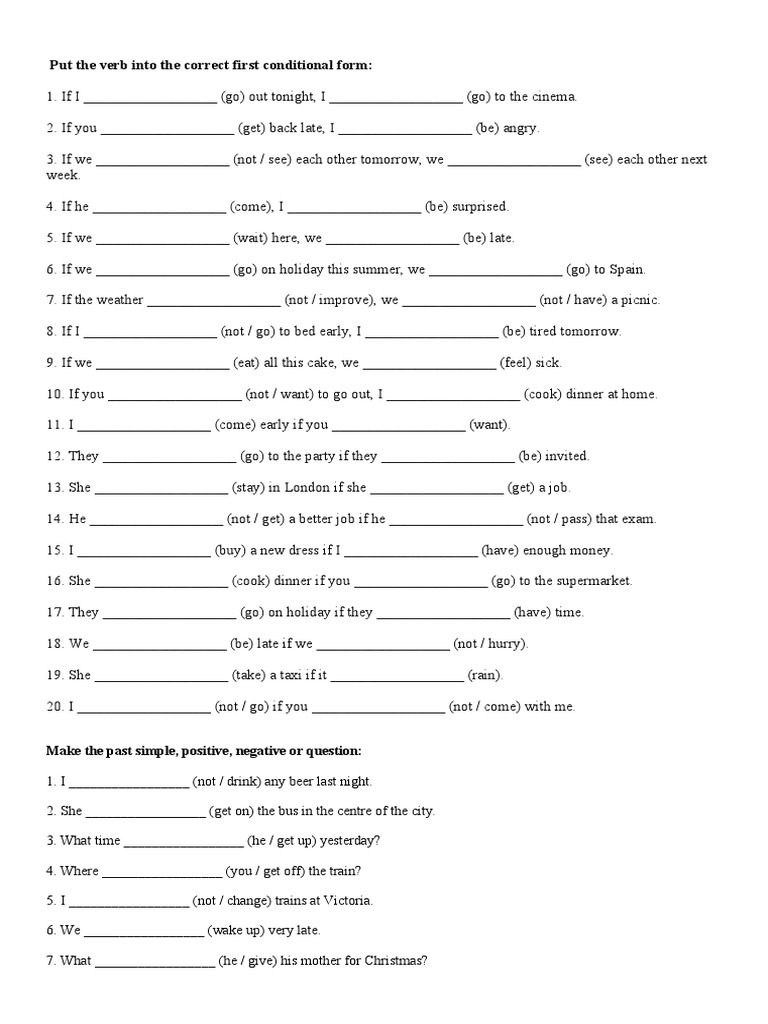 Past Simple & Conditionals | PDF