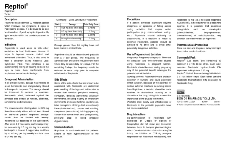 Repitol: 105x148mm 105x148mm | PDF | Drugs | Pharmacology