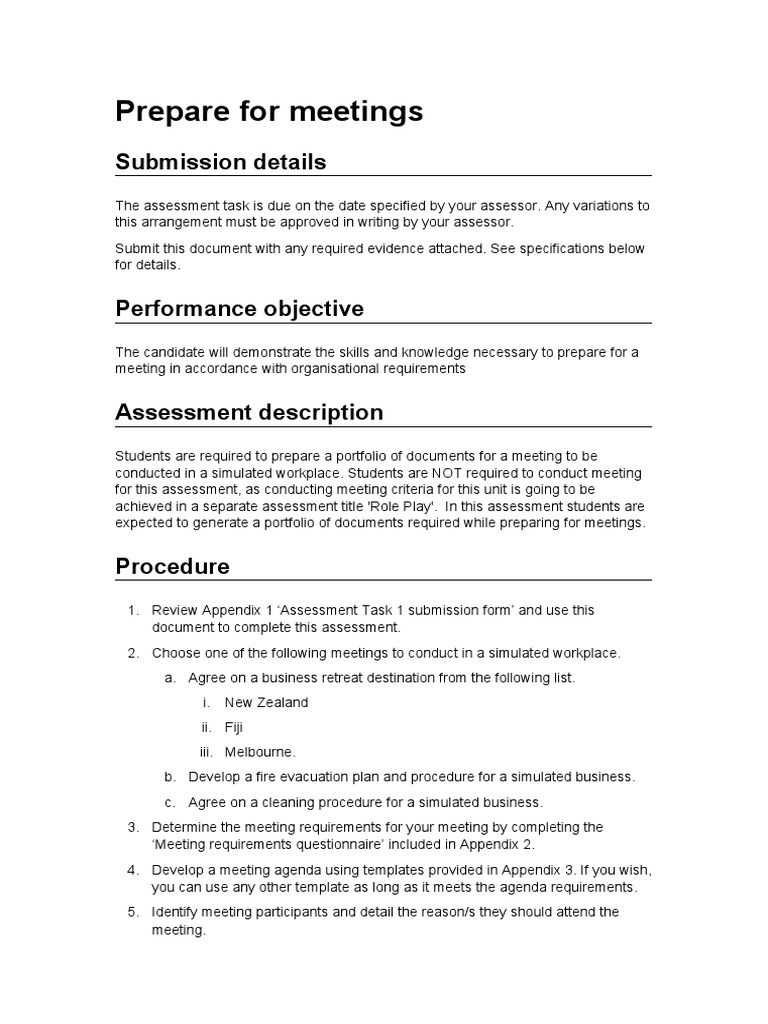 Prepare For Meetings Pdf Committee Agenda Meeting