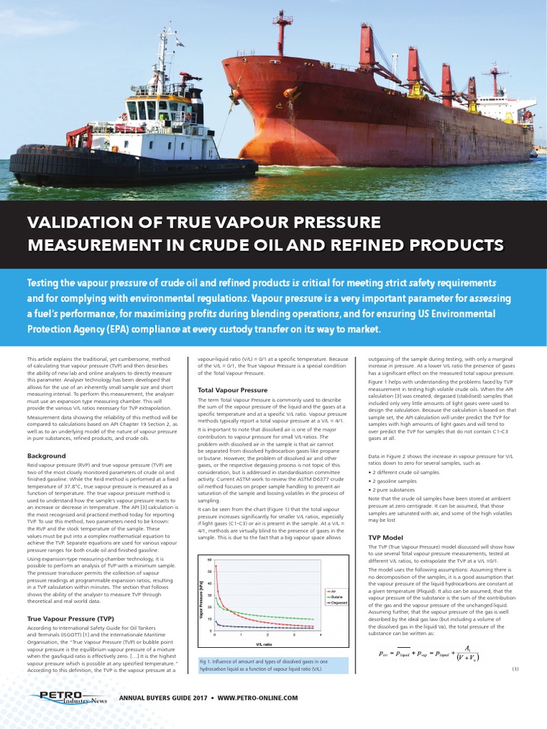 True Vapor Pressure Measurement | PDF | Vapor | Petroleum