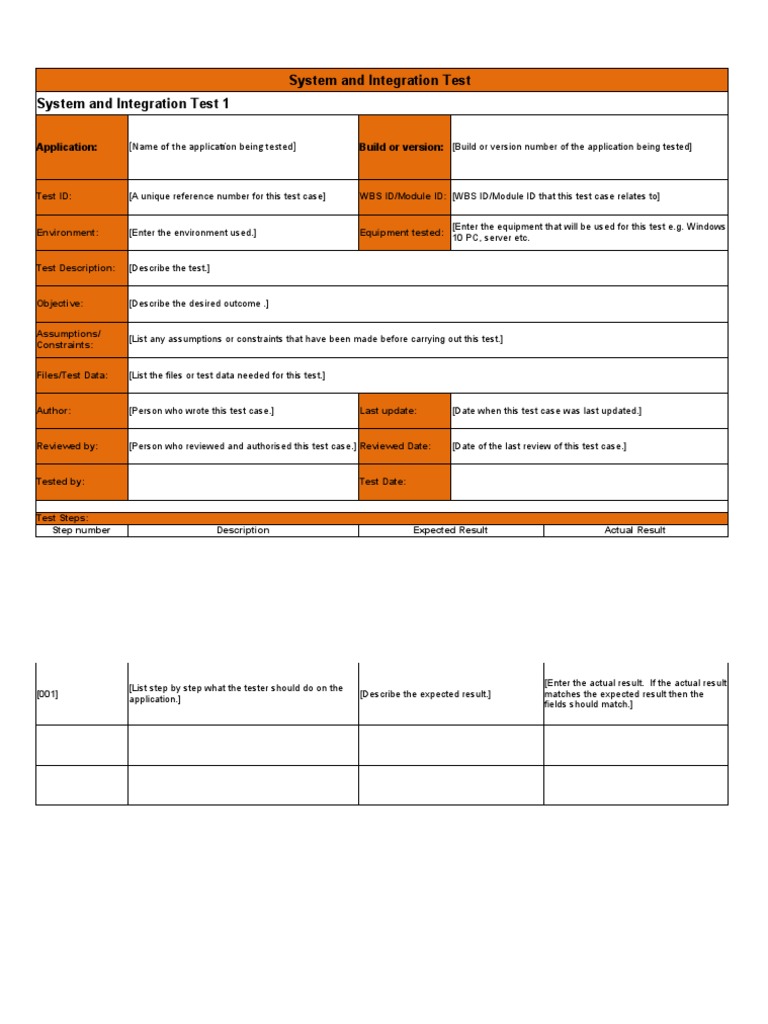 Test Case Template | PDF | Systems Engineering | Computer Engineering