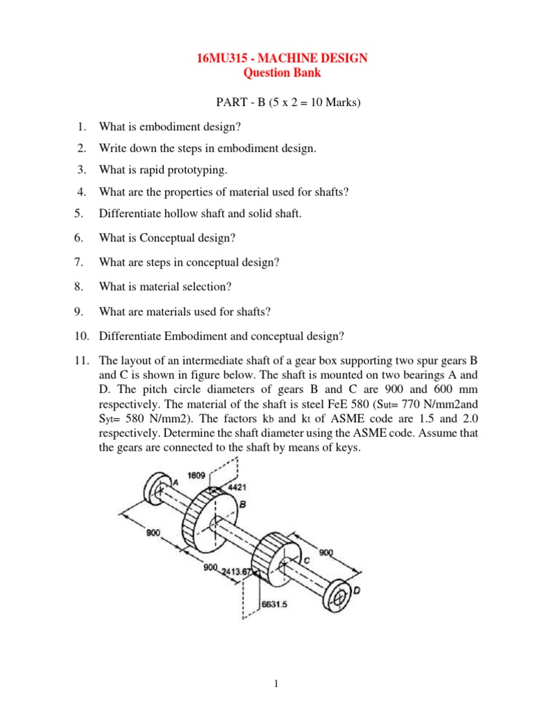 16mu315 - Machine Design Question Bank: Ut Yt B T | PDF | Belt ...