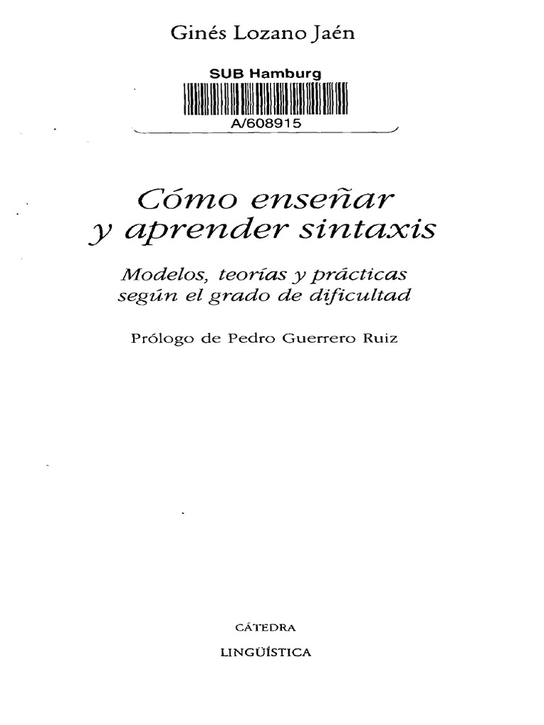 Cómo Enseñar y Aprender Sintaxis | PDF | Asunto (gramática) | Oración (Lingüística)