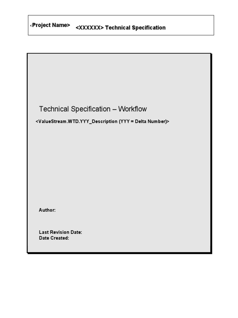 Workflow - Technical Design Template | PDF | Specification (Technical ...
