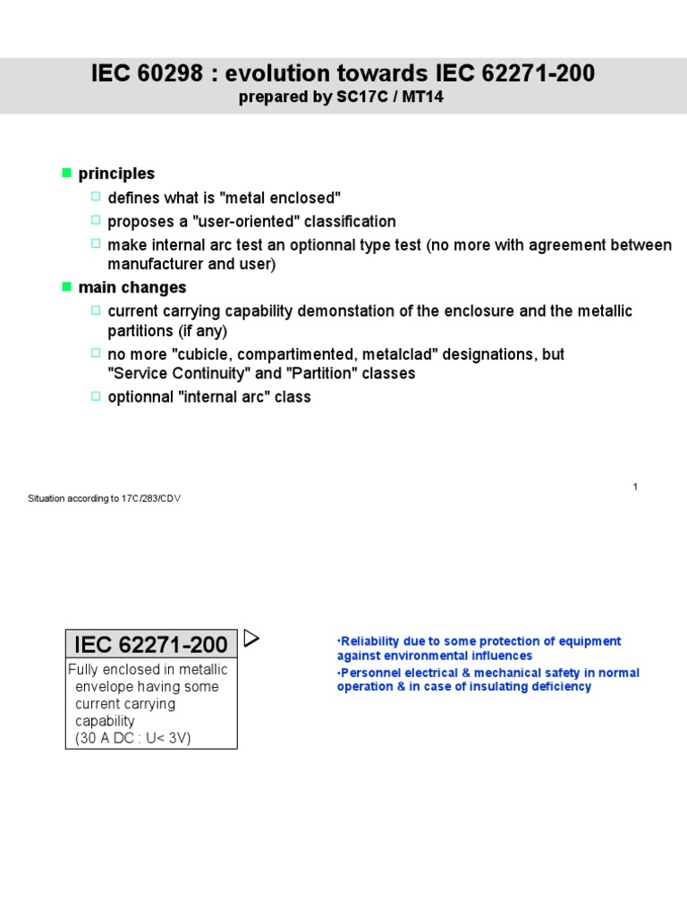 IEC 60298 to IEC 62271-200 Transition | PDF | Safety | Components