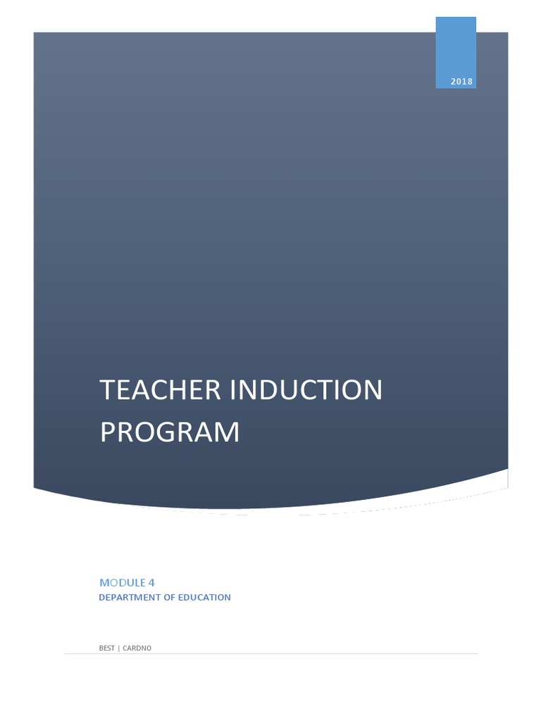 Teacher Induction Program: Department of Education | PDF | Finance ...