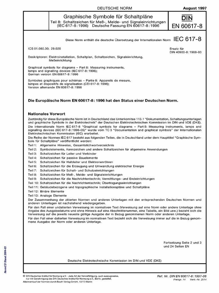 Din en 60617-8 (1997) PDF | PDF