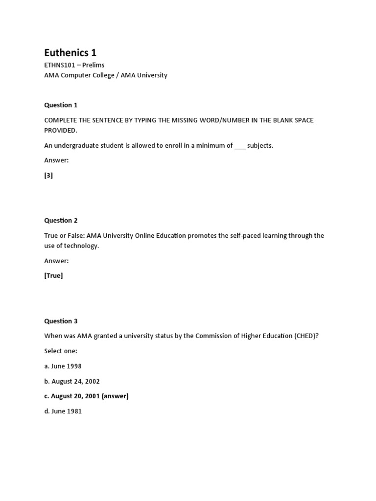 Euthenics 1 - ETHNS101 Prelims | PDF | Behavior Modification ...