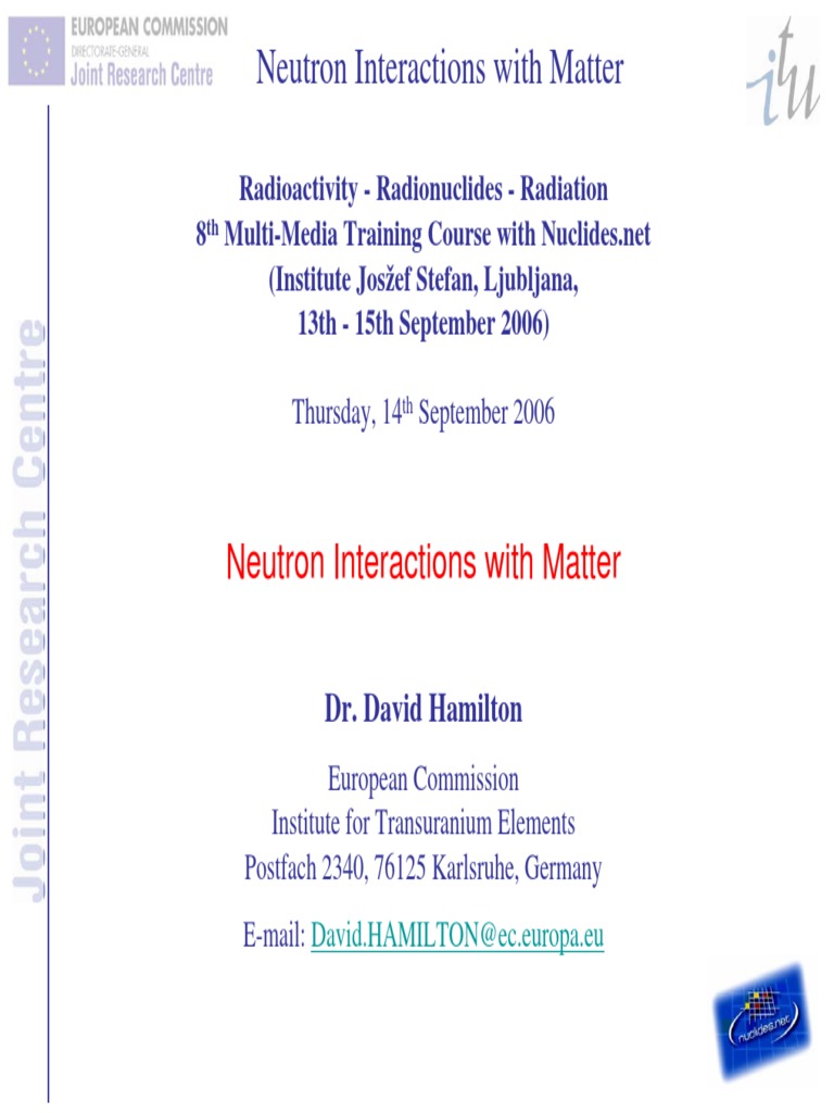 Neutron Interaction With Matter | PDF | Neutron | Nuclear Fission
