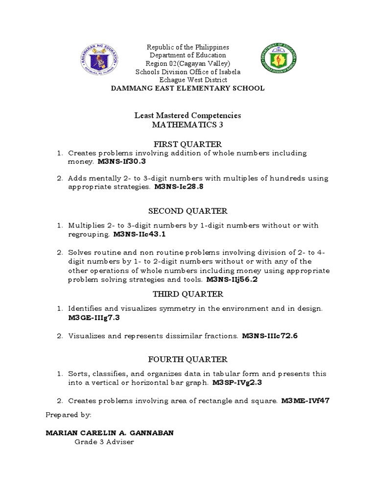 LMC (Grade 3) | PDF | Teaching Mathematics