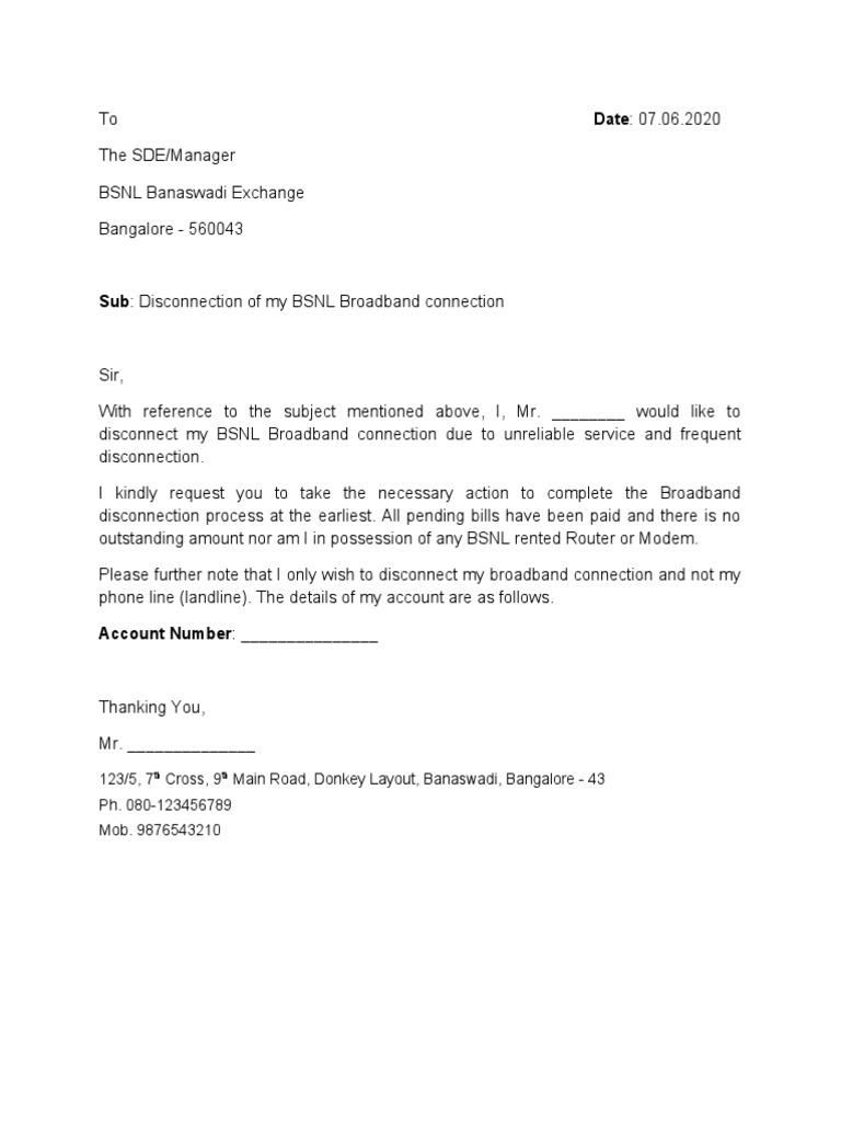 BSNL Surrender Letter | PDF