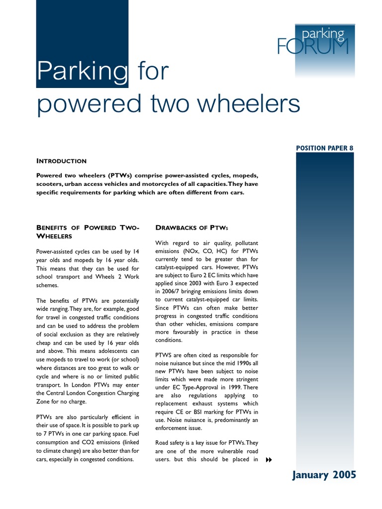 For Powered Two Wheelers: Parking | PDF | Parking | Motorcycle