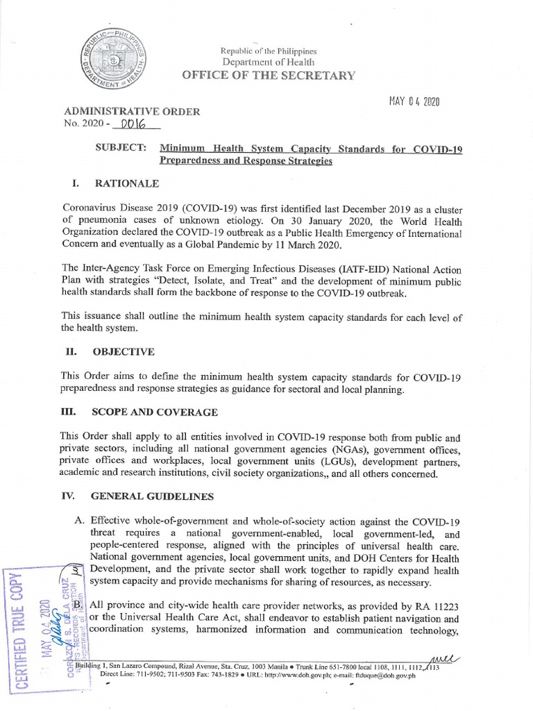 Minimum Health Requirements for Various Healthcare Settings | PDF ...