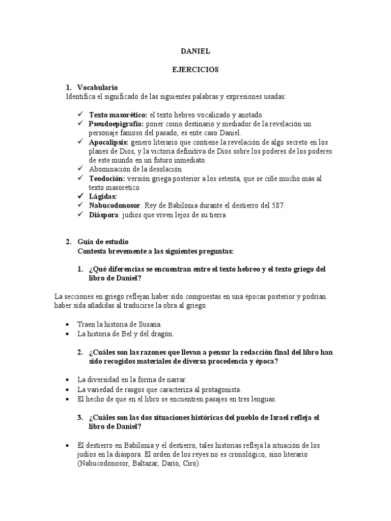 Estudio del Libro de Daniel y su Mensaje | PDF | Libro de daniel ...