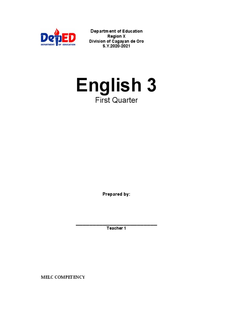 English 3: First Quarter | PDF | Sentence (Linguistics)