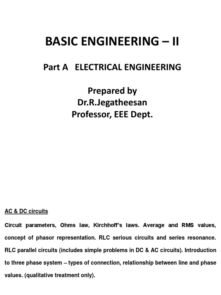 Basic-Engineering - Electrical Engineering | PDF | Electromagnetic ...