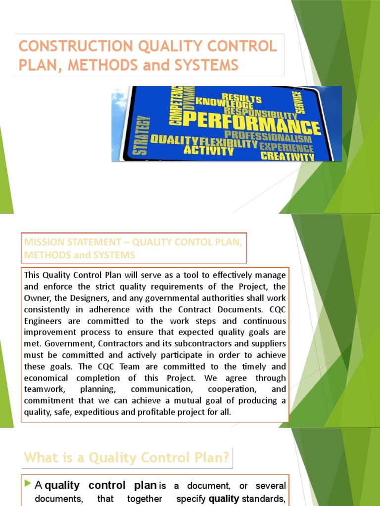 Construction Quality Control Plan Overview | PDF | Specification ...