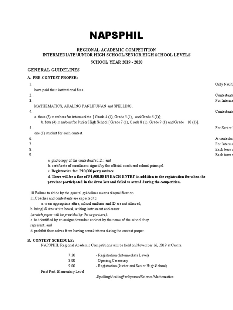 Napsphil: General Guidelines | PDF | Multiple Choice | Physics