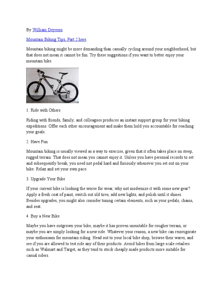 Essential Mountain Biking Tips | PDF
