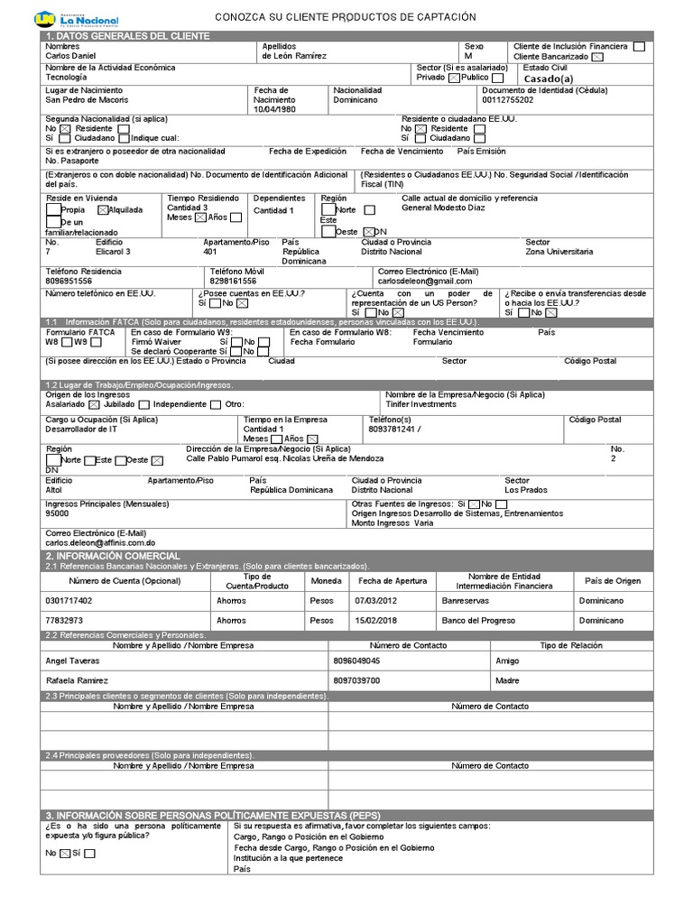 Formulario Conozca Su Cliente Persona Física | PDF | Business