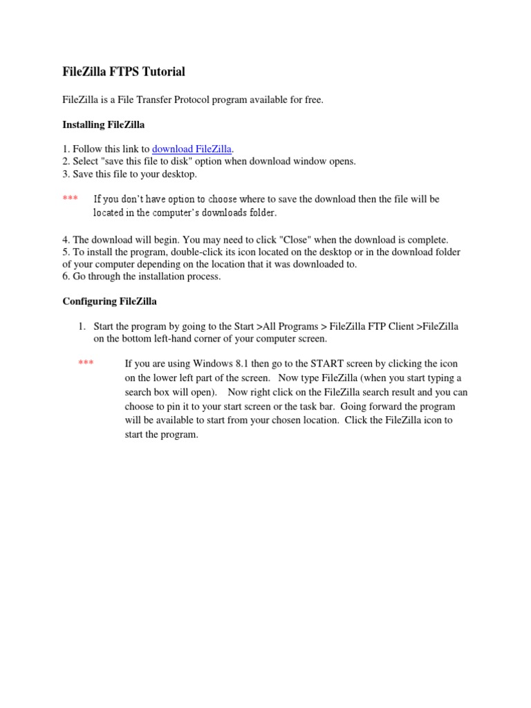 Filezilla Ftps Tutorial PDF | Download Free PDF | File Transfer Protocol | Icon (Computing)
