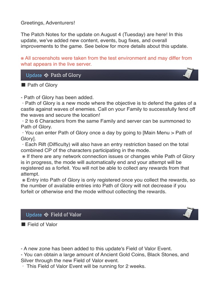 Patch Notes | PDF | Leisure | Sports