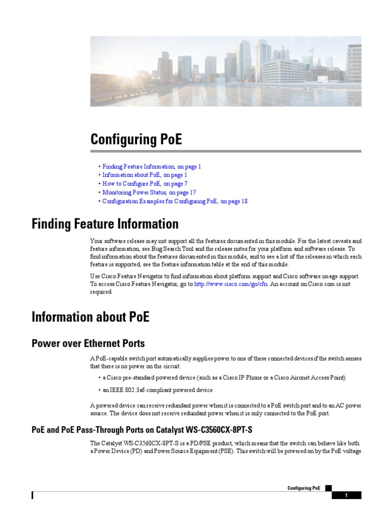 Configuring Poe: Finding Feature Information | PDF | Network Protocols ...