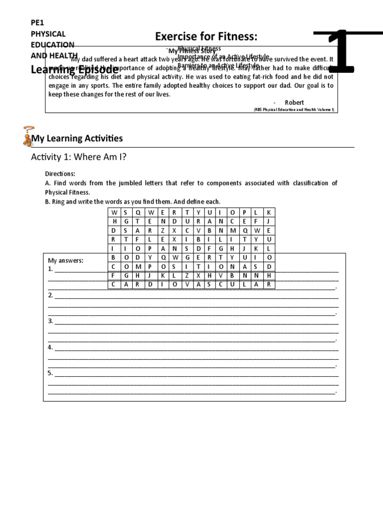 MODULE-PE1-LEARNING EPISODE 3-Exercise Program Design | PDF | Strength Training | Flexibility ...