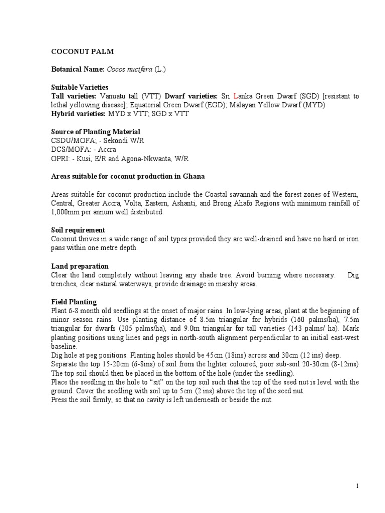 COCONUT Production Guide | PDF | Coconut | Fertilizer
