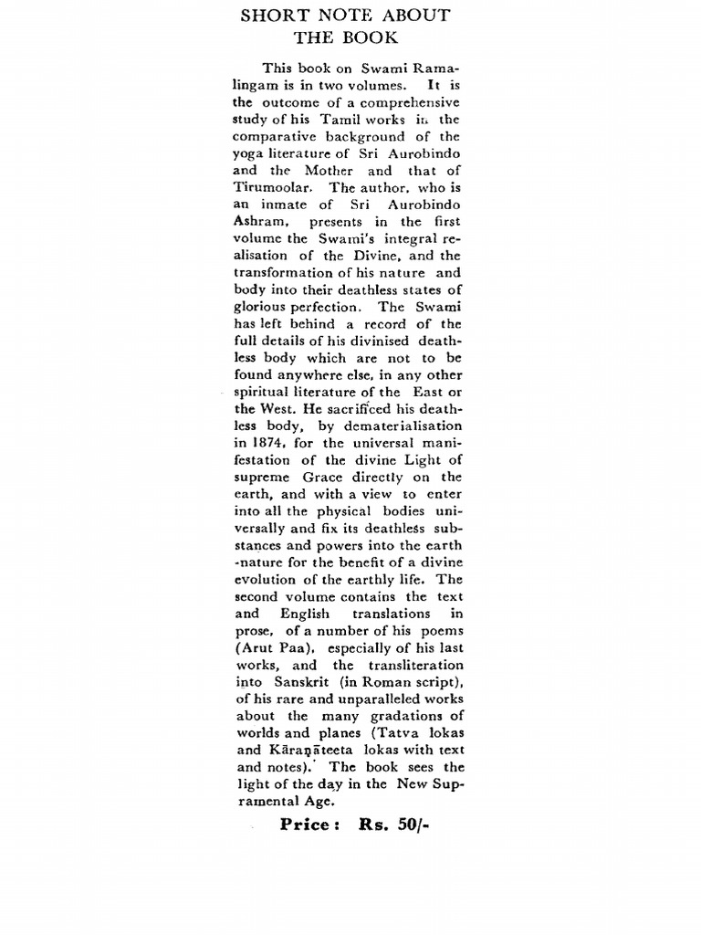 Arut Perum Jothi and Deathless Body Volume 2 PDF | PDF