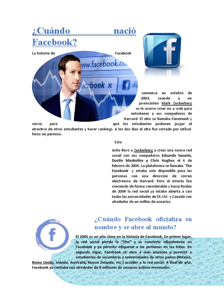 Cuándo Nació Facebook | PDF | Mark Zuckerberg | Facebook