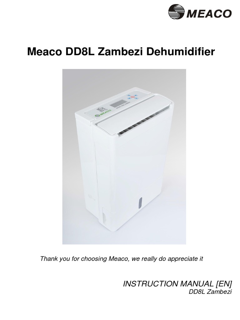Instruction Manual for the Meaco DD8L Zambezi Dehumidifier | PDF ...