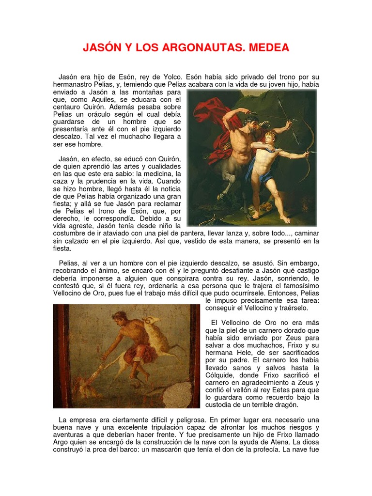 Jason Y Los Argonautas | PDF | Jason | Mitología griega