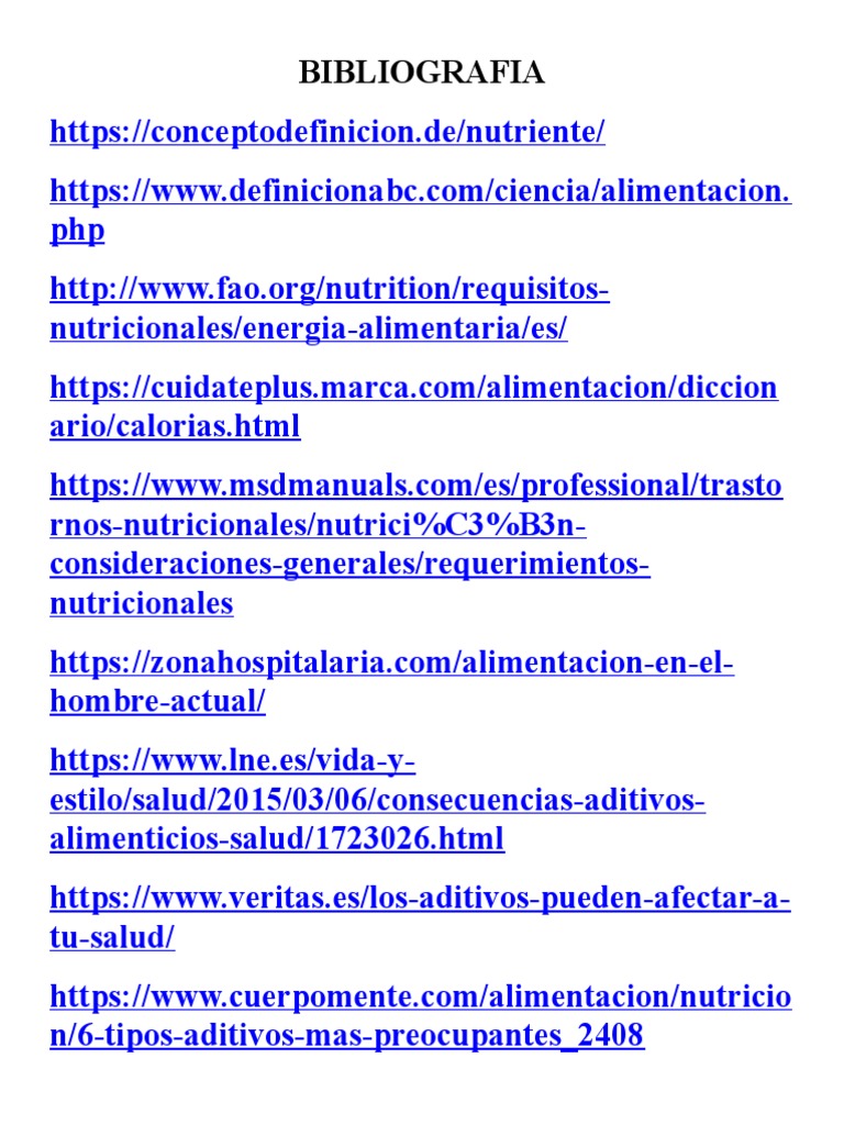 Definición de Alimentación | Descargar gratis PDF | Nutrientes | Alimentos