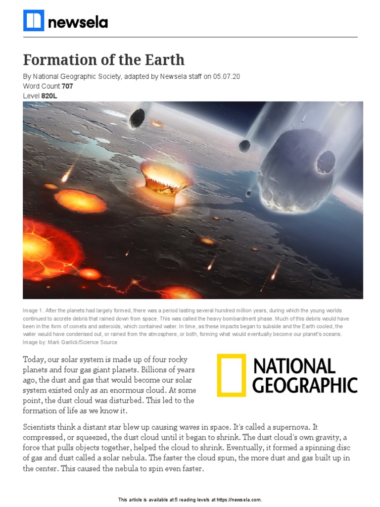 Natgeo-Formation-Of-Earth-2000002398-Article Quiz and Answers | PDF ...