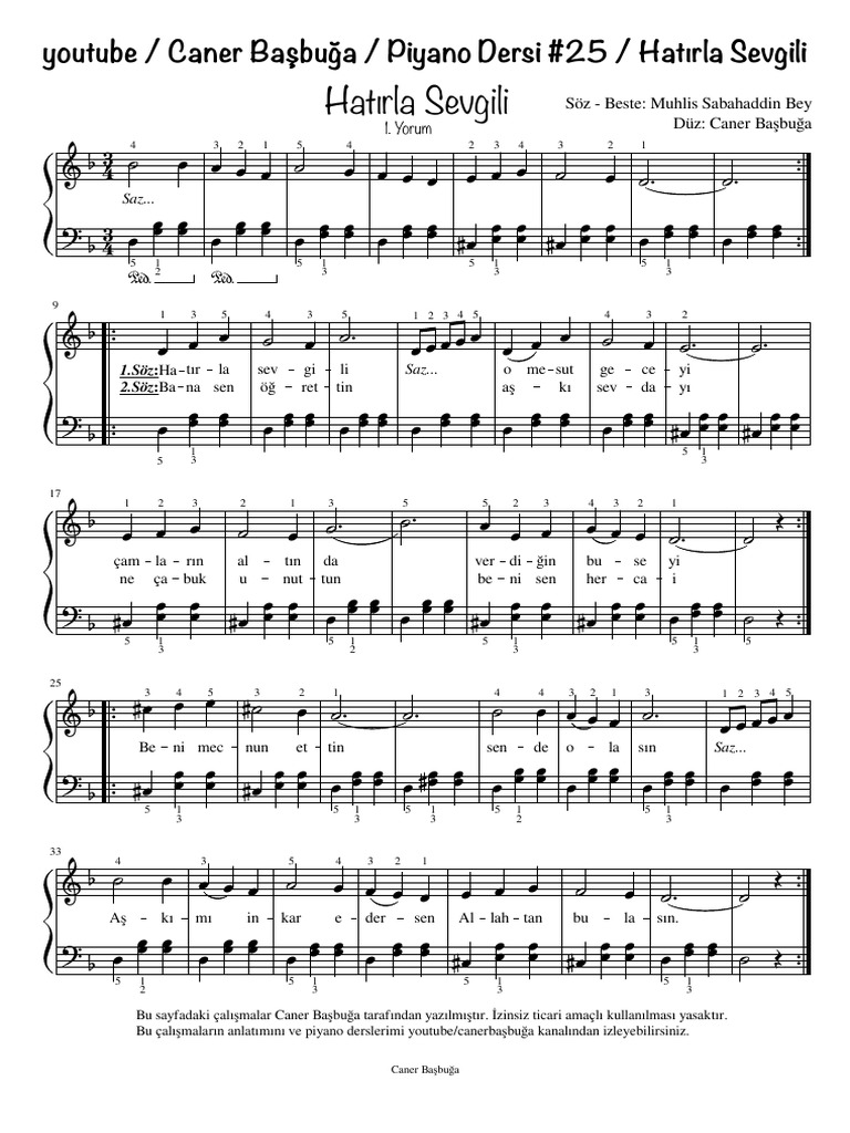 Piyano Dersi25 Caner Başbuğa | PDF