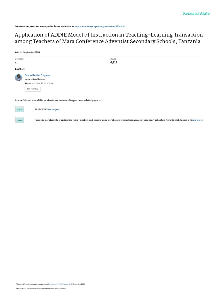 ADDIE Models - 1 | PDF | Instructional Design | Errors And Residuals